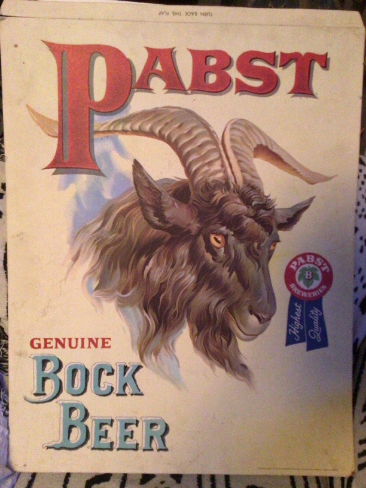 Pabst Genuine Bock Beer Sign 29" x 22" | eBay