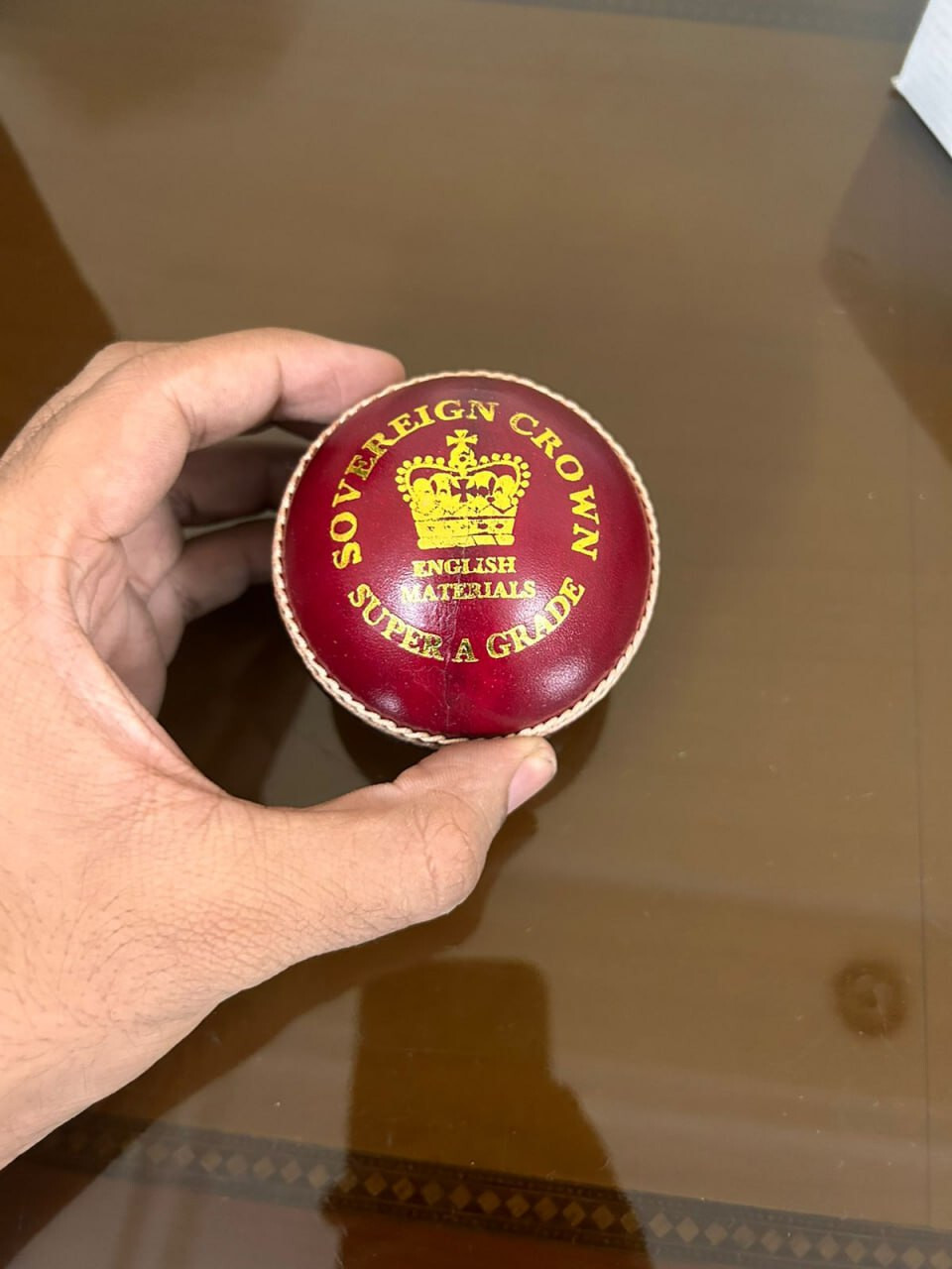 Pack Of 6 - Hunts County Sovereign Crown Cricket Leather Ball (Red) | eBay