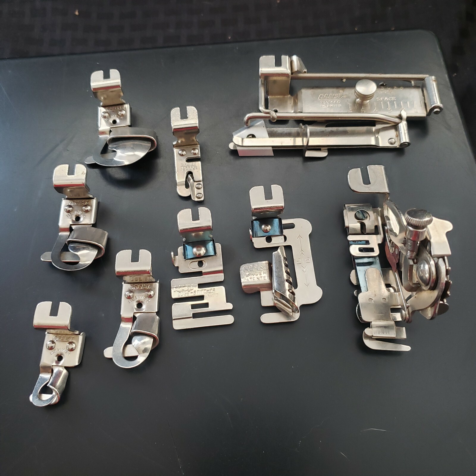 Greist sewing machine attachments Hemmer Ruffler Tucker And More | eBay