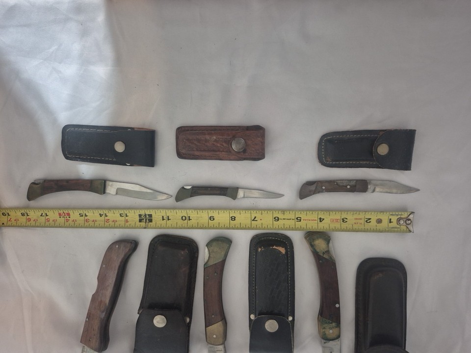 SCHRADE LB7 LOCKBACK Knife Made In USA W/SHEATH WOOD Lot Of 6 Mixed | eBay