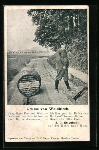 Fassroller J. G. Elsenhans auf der Reise nach Rom, Ansichtskarte | eBay.de