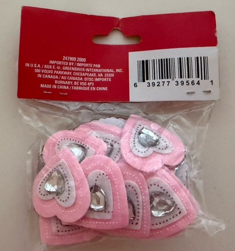 Red Pink Felt Heart Stickers 26 Pc Valentines Day Craft Love ...