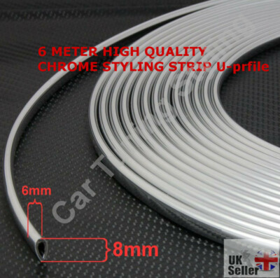 6 Metre Chrome Car Door Edge Guard Protector Moulding Trim Molding ...