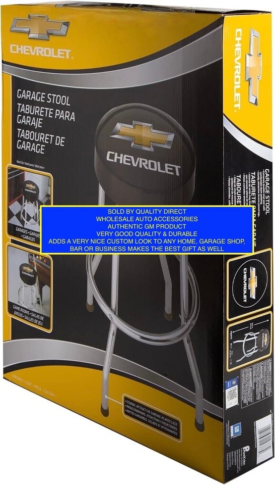 Authentic GM Chevrolet Garage OFFICE HOME HOUSE Padded Bar Stool BEST ...