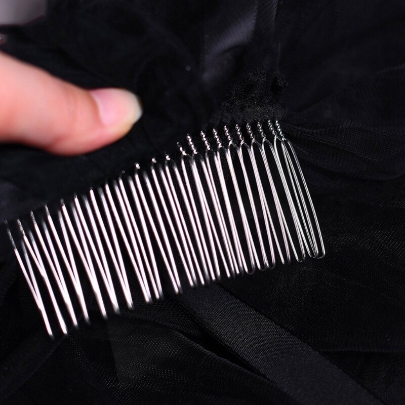 Girl Veil Beads Hair Wedding Headpeice Black Sheer Head Covering | eBay