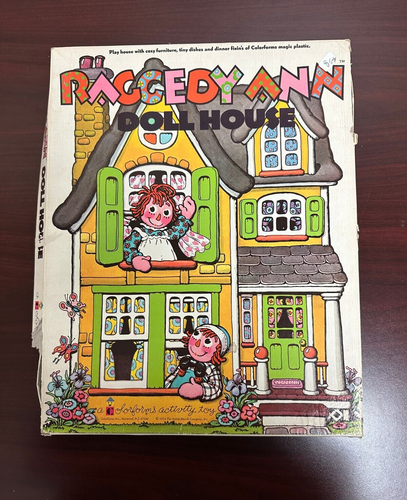 Vintage 1974 Raggedy Ann Doll House Colorforms Set -Missing Stickers ...