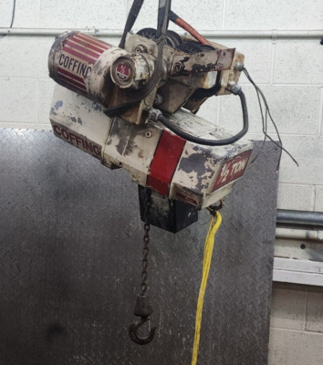 Coffing EC-1016-3 1/2 Ton Power Trolley Hoist 15 Foot Lift 8 Foot ...