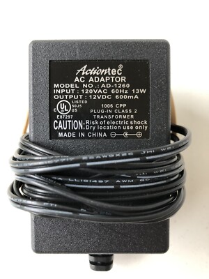 Actiontec Power Supply AC Adapter Output 12VDC 600mA Model: AD-1260 | eBay