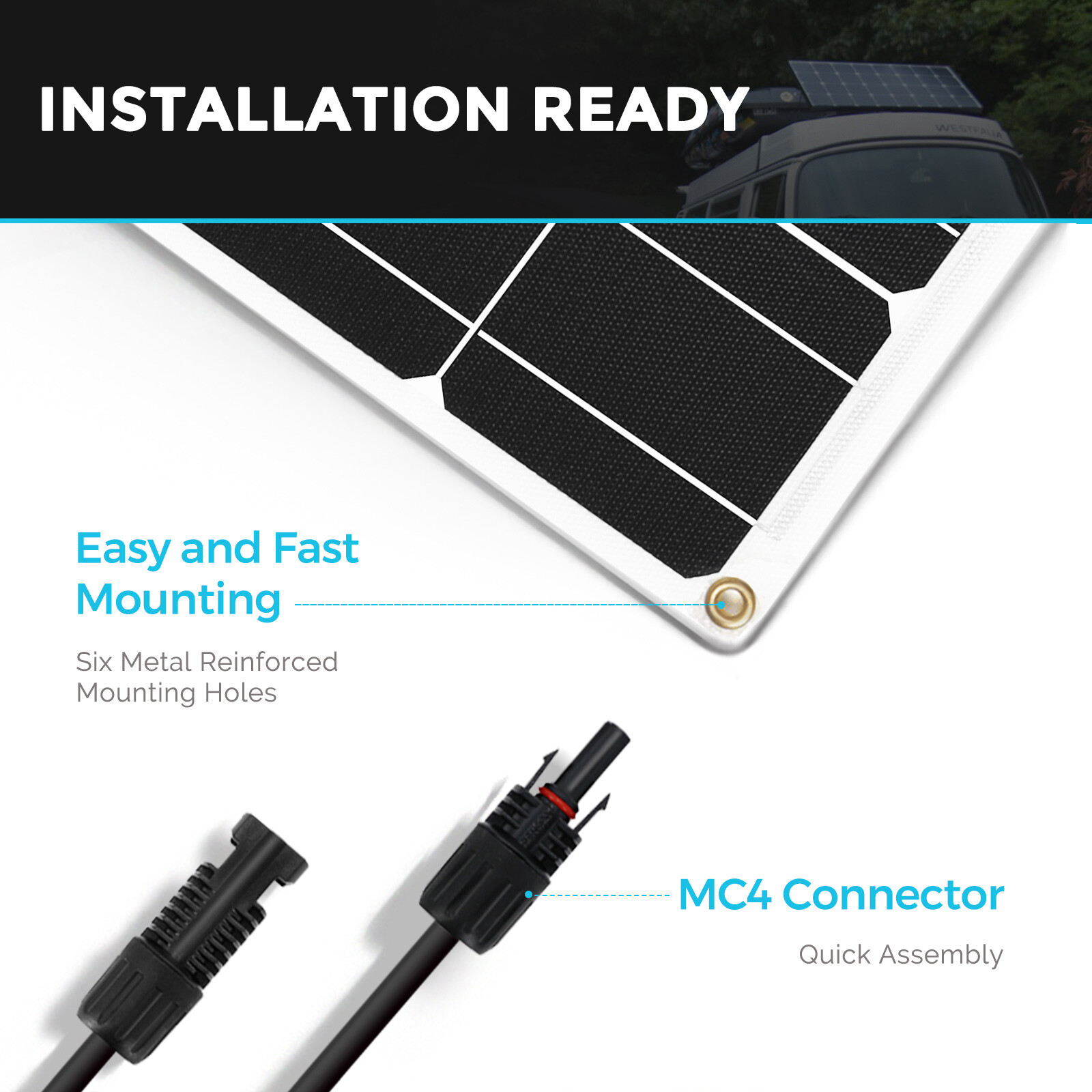 Renogy 50W 100W 175W Watt Highly Flexible Solar Panel Caravan RV 12V ...
