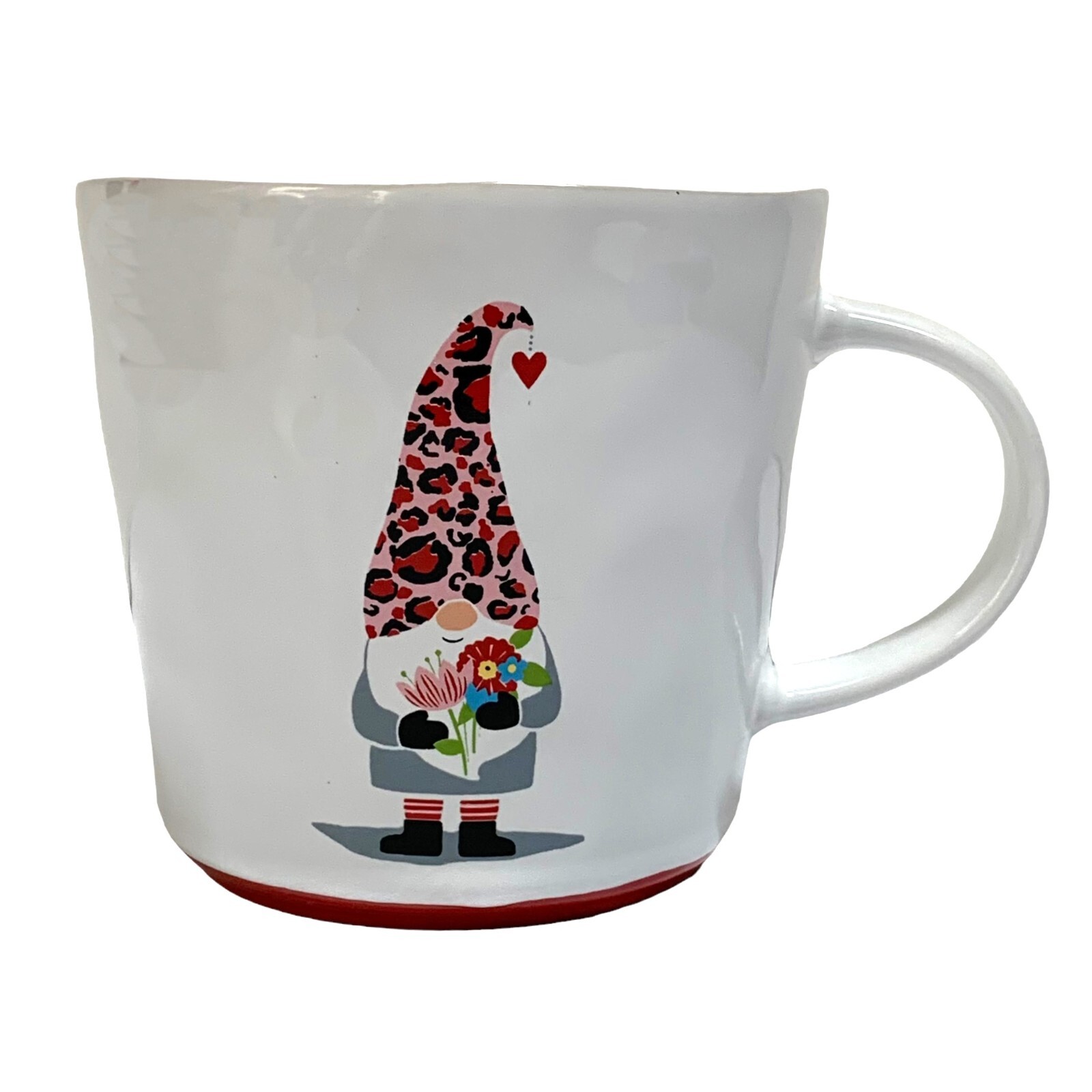Prima Design Gnome Mug Valentine's Day Pink Red Leopard Print Hat Heart ...
