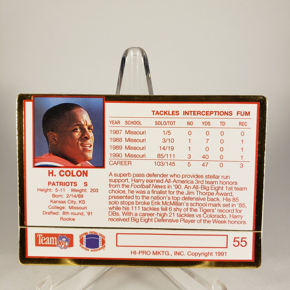1991 Action Packed Rookie Update Harry Colon #55 Football Card | eBay