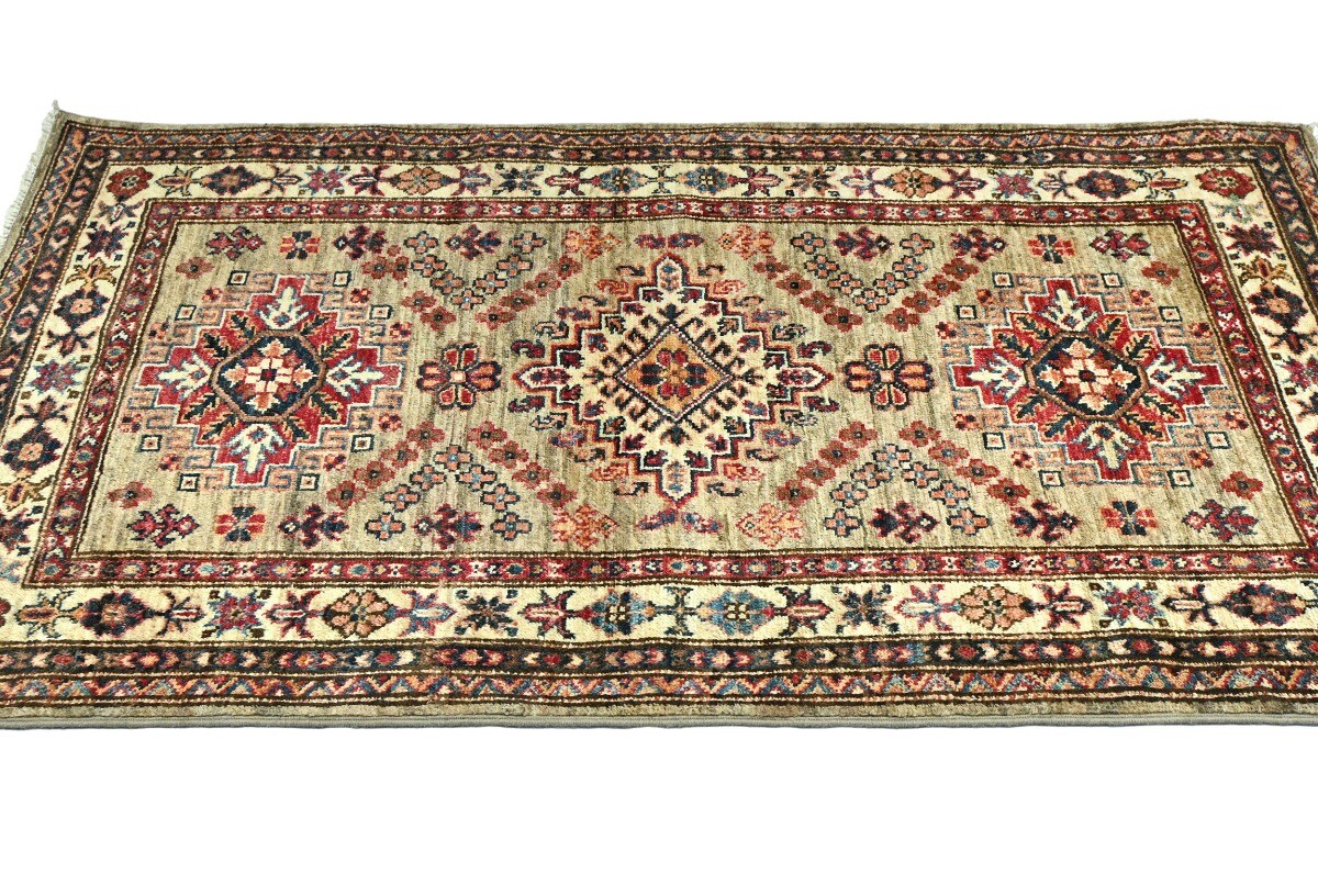 Tribal Geometric Kazak Oriental Rug Small Farmhouse Bedroom Carpet 3X4 ...