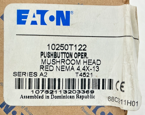 Lot of 2 New Eaton 10250T122 Ser A2 Pushbutton Operator Mushroom Head ...