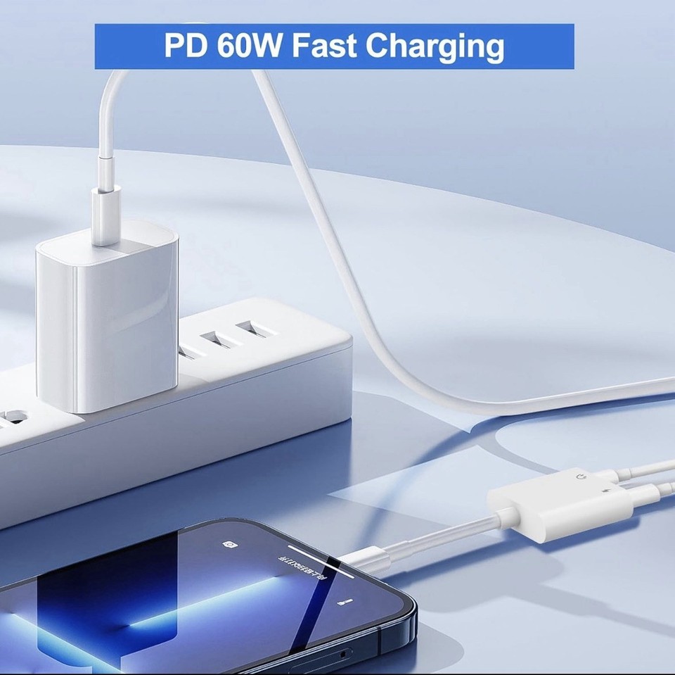 USB Type C to 3.5mm AUX Audio Jack Headphone Adapter Charging Splitter ...