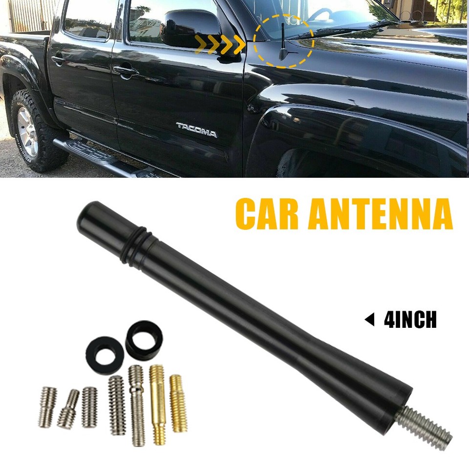 4inch Short Black Antenna Mast Radio AM/FM Rubber+ Copper With Screw ...