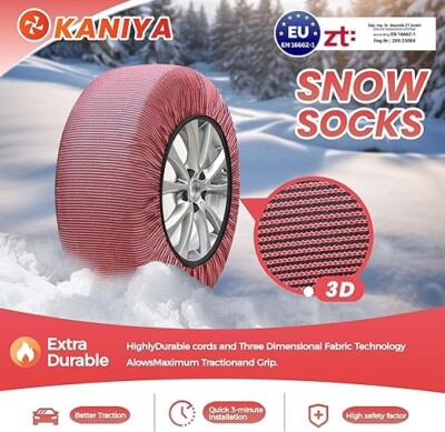 Snow Socks for Tires EN 16662-1 Approved Snow Sock for Car Snow Chains ...