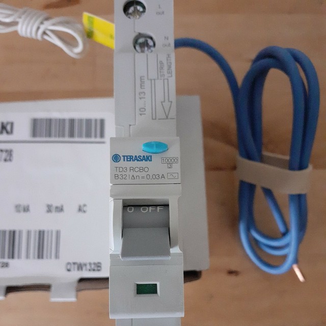 Terasaki 32 Amp Type B 10 KA 30 MA RCBO RCD MCB Td3 010372 for sale ...