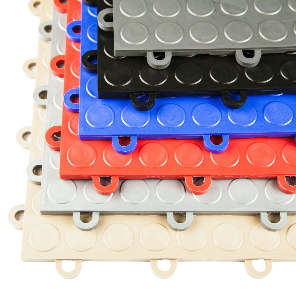FlooringInc Nitro Coin Pattern Interlocking Garage Flooring Tiles, 12 ...