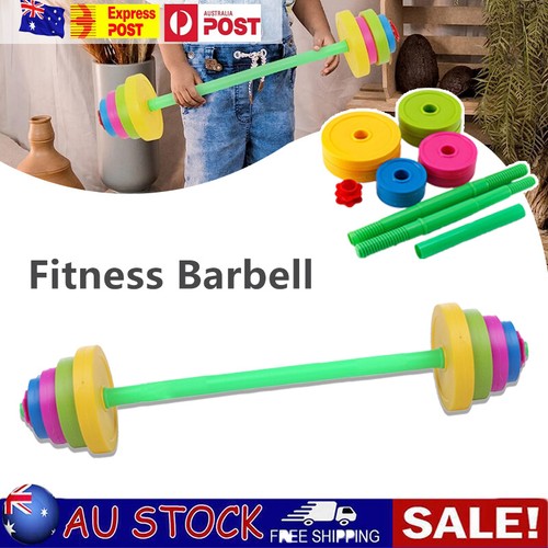 Kids Adjustable Water Filled Barbell Toy Set Durable Exercise Dumbbell ...