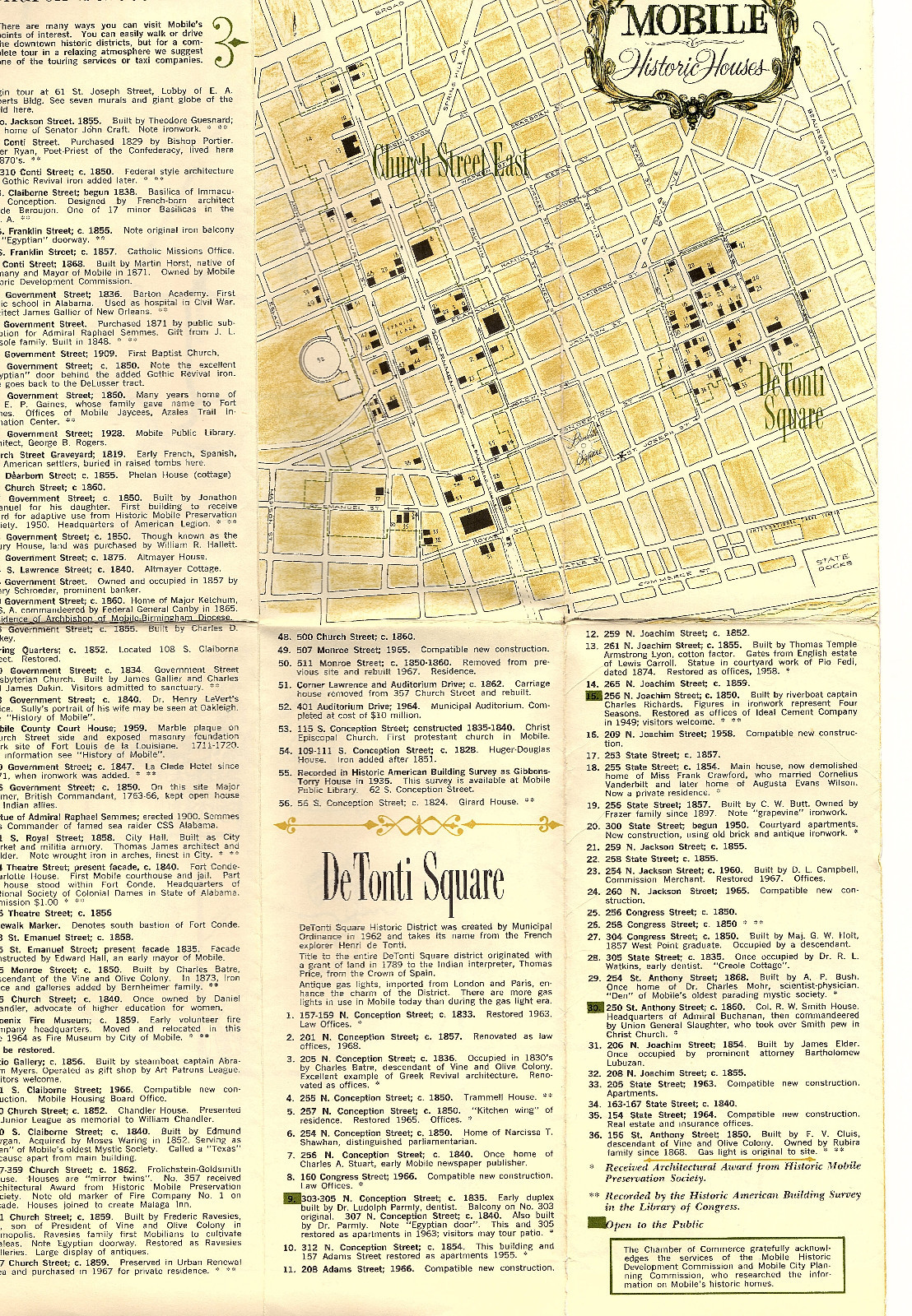 Discover Mobile Alabama 1960's Brochure Pictorial Map Street Map ...