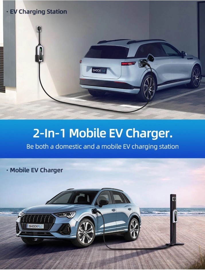 ShockFlo 7.6kWLevel 2 EV Charger 32A 240V NEMA 14-50P Wall Portable ...