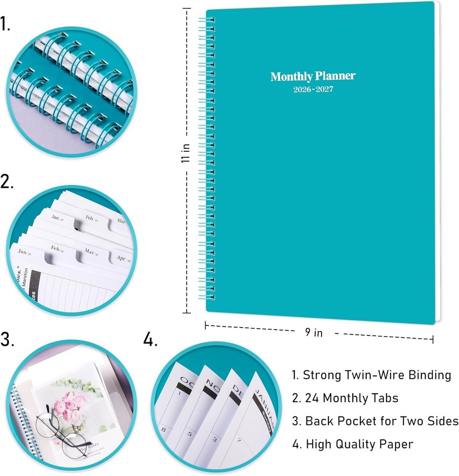 2026-2027 Monthly Planner - Monthly Calendar 2026-2027 with Two-Side ...