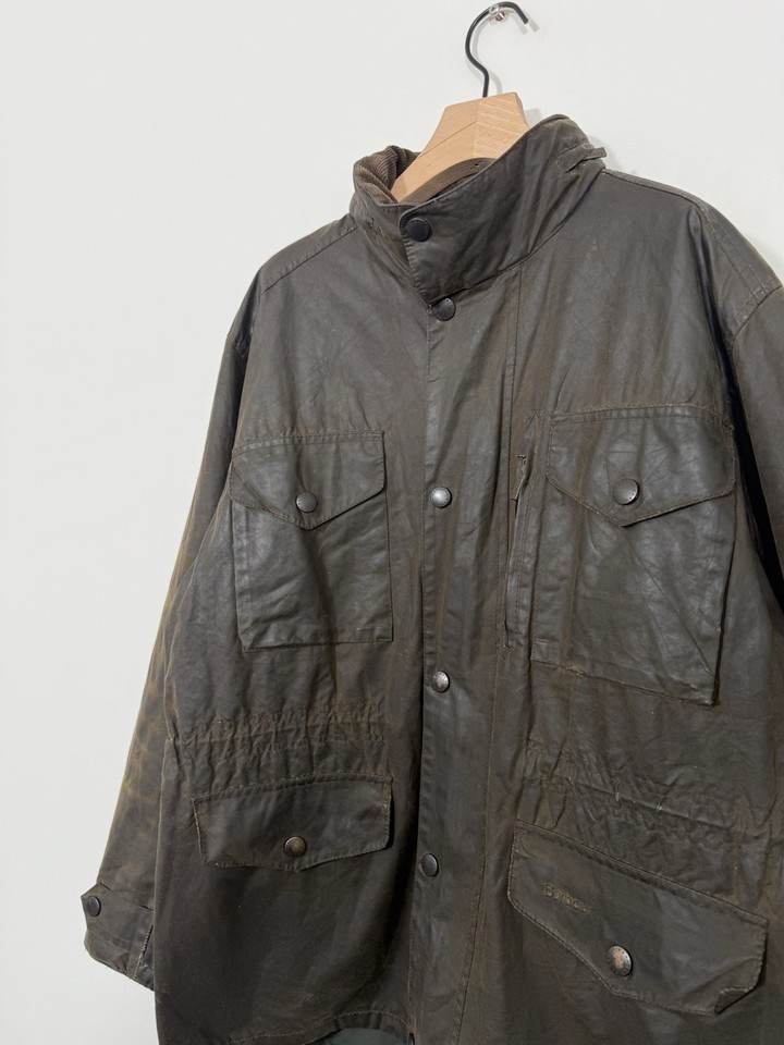 Barbour Men’s Sapper Insulated Hooded Wax Jacket Brown Large Waterproof ...
