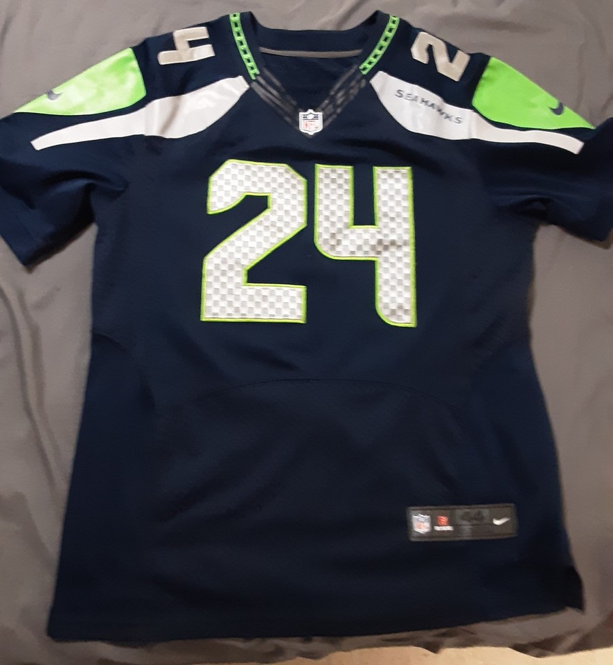 NFL Seahawks Jersey #24 Lynch sz 44 & Jacket- navy blue/green sz. L | eBay