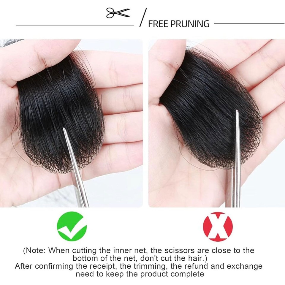 Front Hairline 100% Human Hair Patch Full Skin Base Cover-Up Topper ...