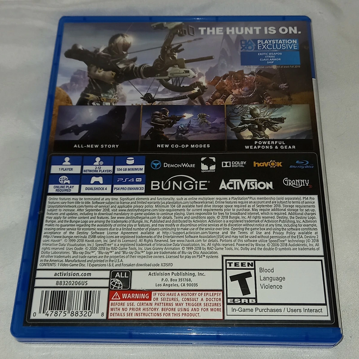 Destiny Game Case Back