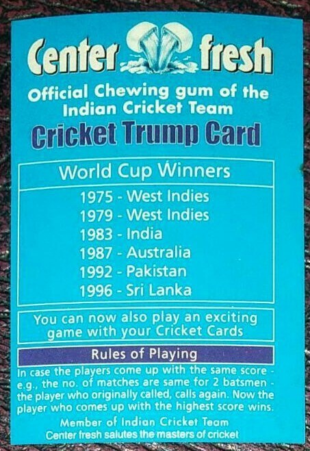 INDIA RARE CENTRE FRESH CRICKET TRADING CARD SACHIN TENDULKAR NO. 16 | eBay