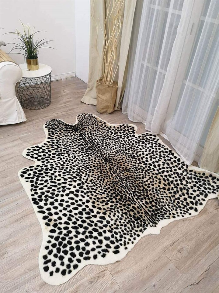 FAUX WILD ANIMAL COW SKIN RUG HIDE DESIGN LEOPARD PRINT AREA RUG MAT ...