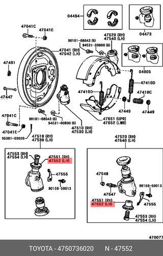 nut front wheel cylinder adjusting left for front brake, for TOYOTA ...
