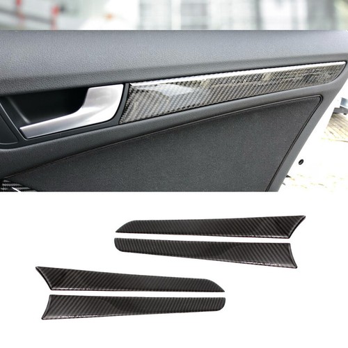 1 SET Carbon Fiber Window Door Panel decor Strips For Audi A4 B8 A5 ...