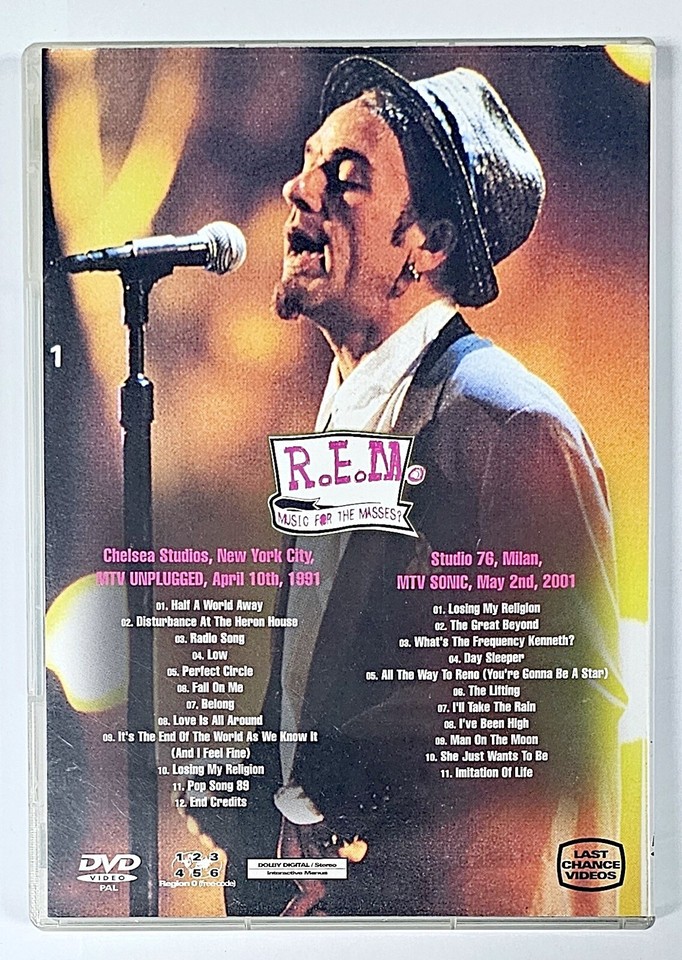 R.E.M. Music for The Masses Live Concert Music DVD Rem | eBay