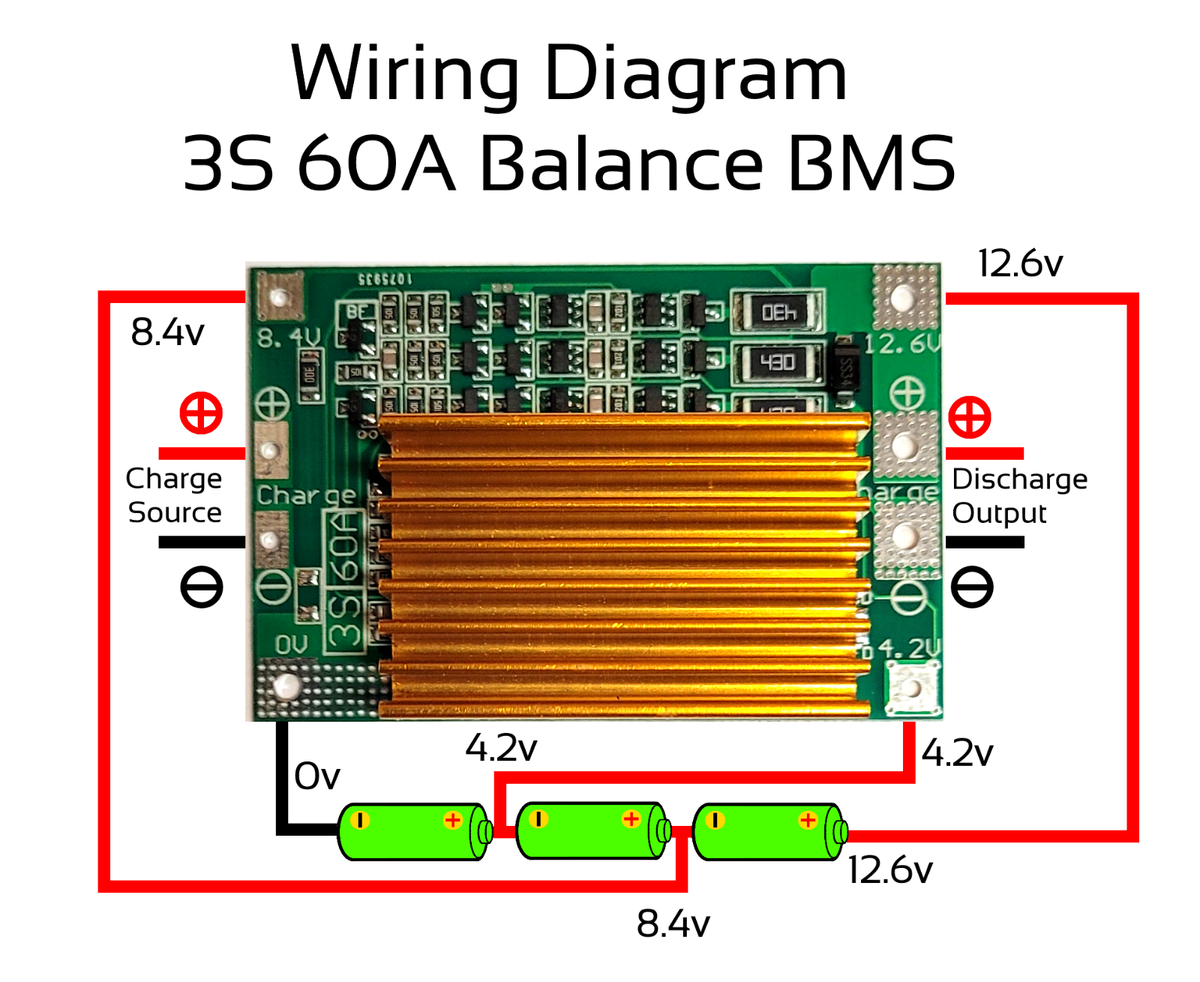 Lifepo4 Bms APEX GOLD BMS 3S 60A-80A 12.6V Li-ion Battery Balance Board ...