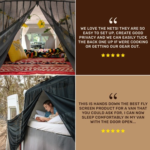 Magnetic Fly Screen for Standard Roof Camper Van Bug Mesh Mosquito Net ...