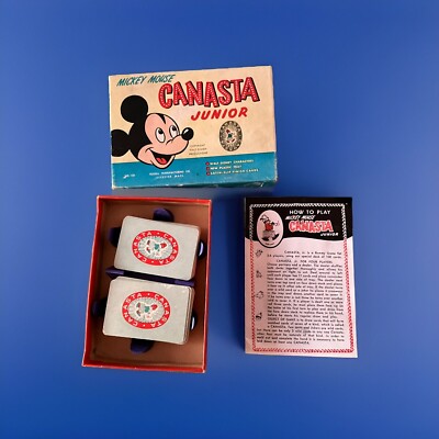 VTG.1950 RUSSELL’S MICKEY MOUSE CANASTA GAMES ,COMPLIE SET IN BOX | eBay