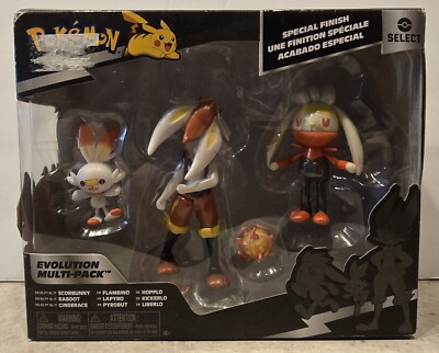 Pokémon Select Evolution Multi Pack - Scorbunny Raboot Cinderace Action ...