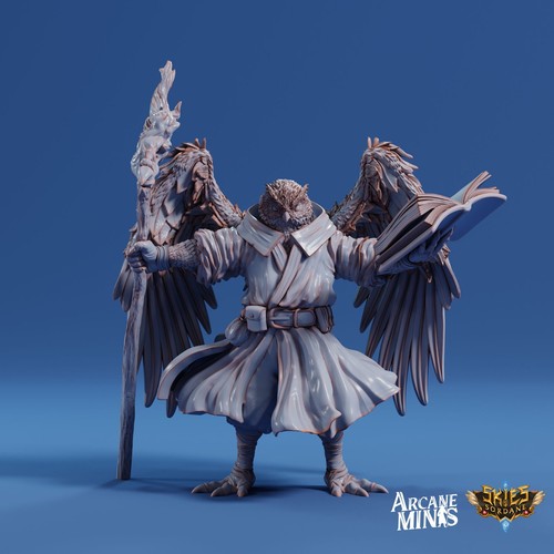D&D Miniature Aarakocra Strixian Owl Wizard Pose 1 Dungeons and Dragons ...