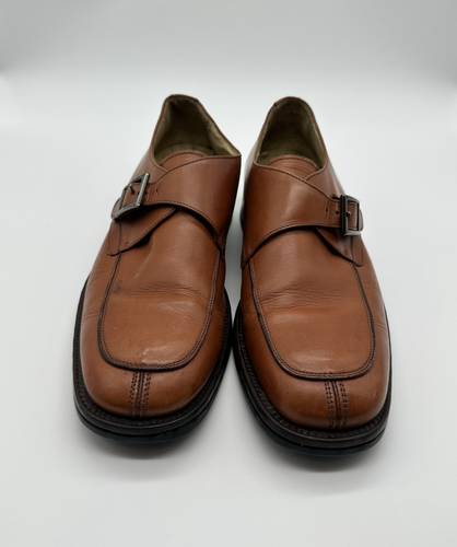 Giorgio Brutini Monk Strap Brown Leather Cap Brogue Round Toe Shoes ...