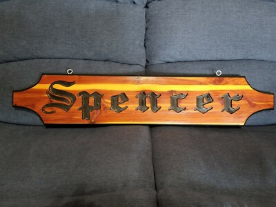 Spencer name wall plaque in cedar wood | eBay
