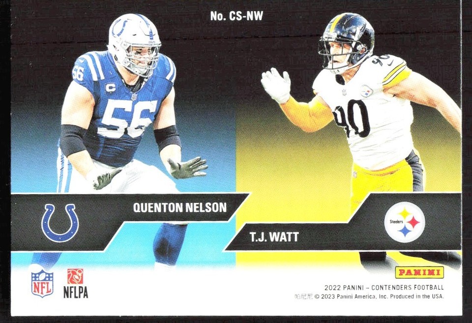 2022 Panini Contenders Series Green Foil Quenton Nelson / T.J. Watt ...