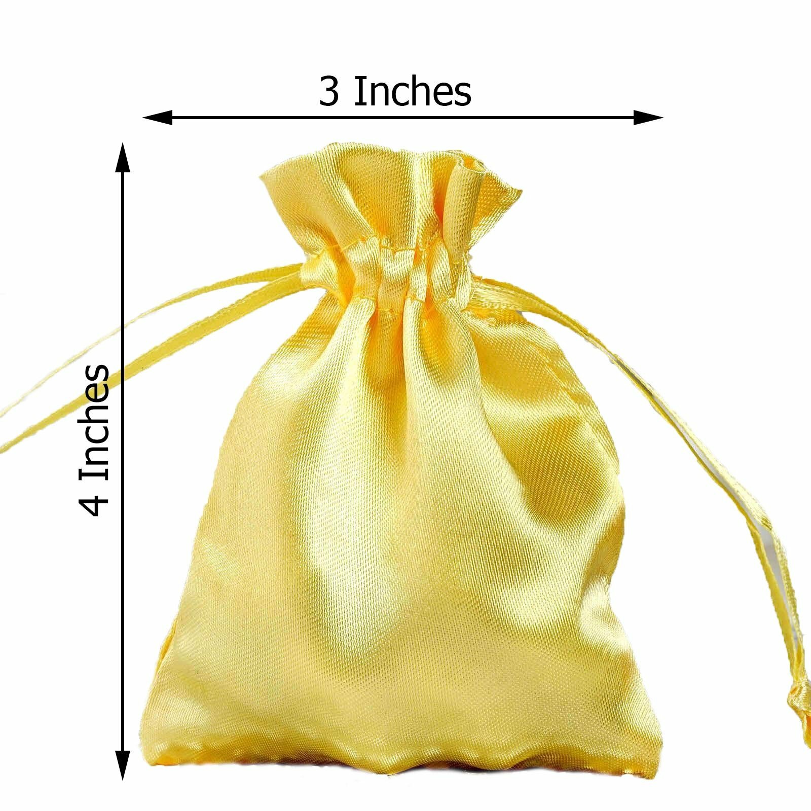 120 pcs 3x4 inch SATIN FAVOR BAGS - Wedding Drawstring Gift Pouches ...
