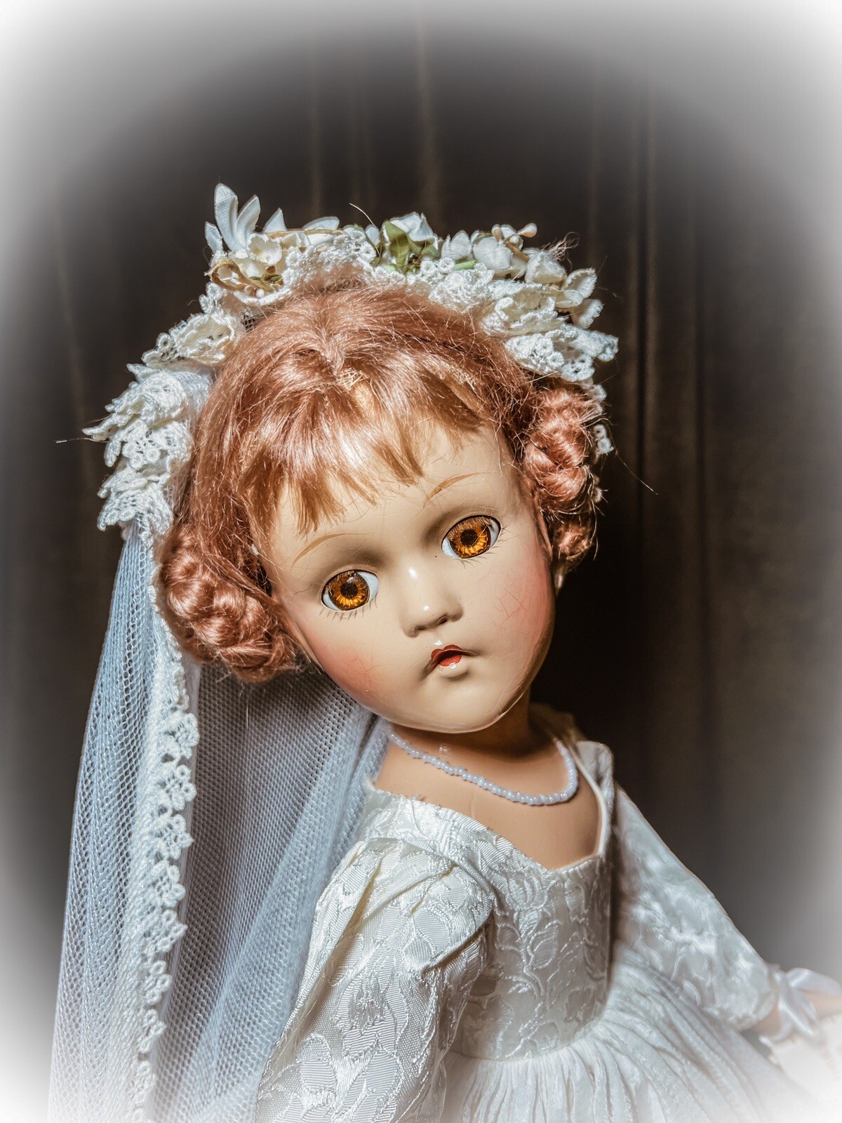 17” Madame Alexander 1938-44 Composition Wendy Ann Bride Doll ...