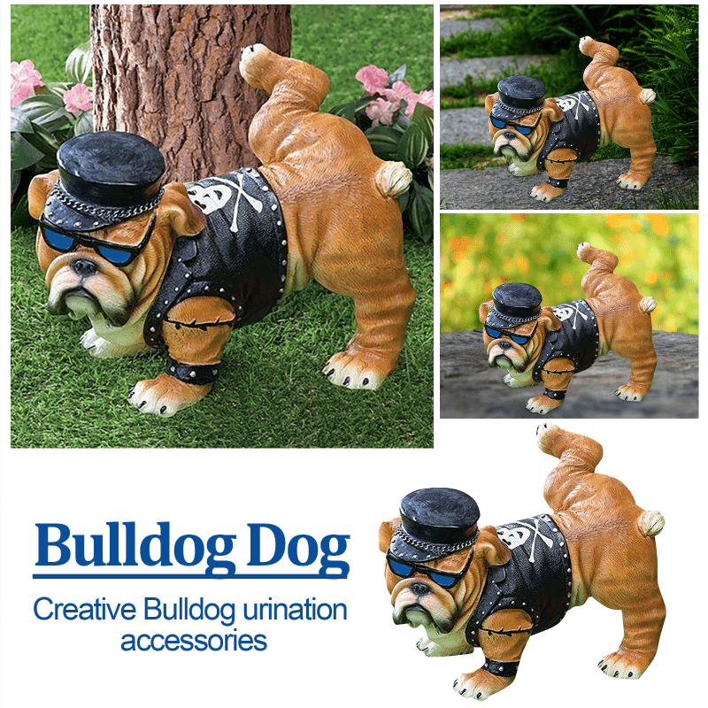Cute Resin Bulldog Statue for Home Garden Ornament | eBay