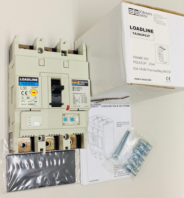 Dorman Smith Loadline MCCB 63 Amp Triple Pole 3 Phase 63a YA3N3P63T for ...