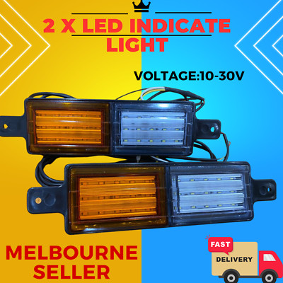 2x 30 LED Bullbar Indicators Lights Front Park DRL Amber For ARB TJM ...