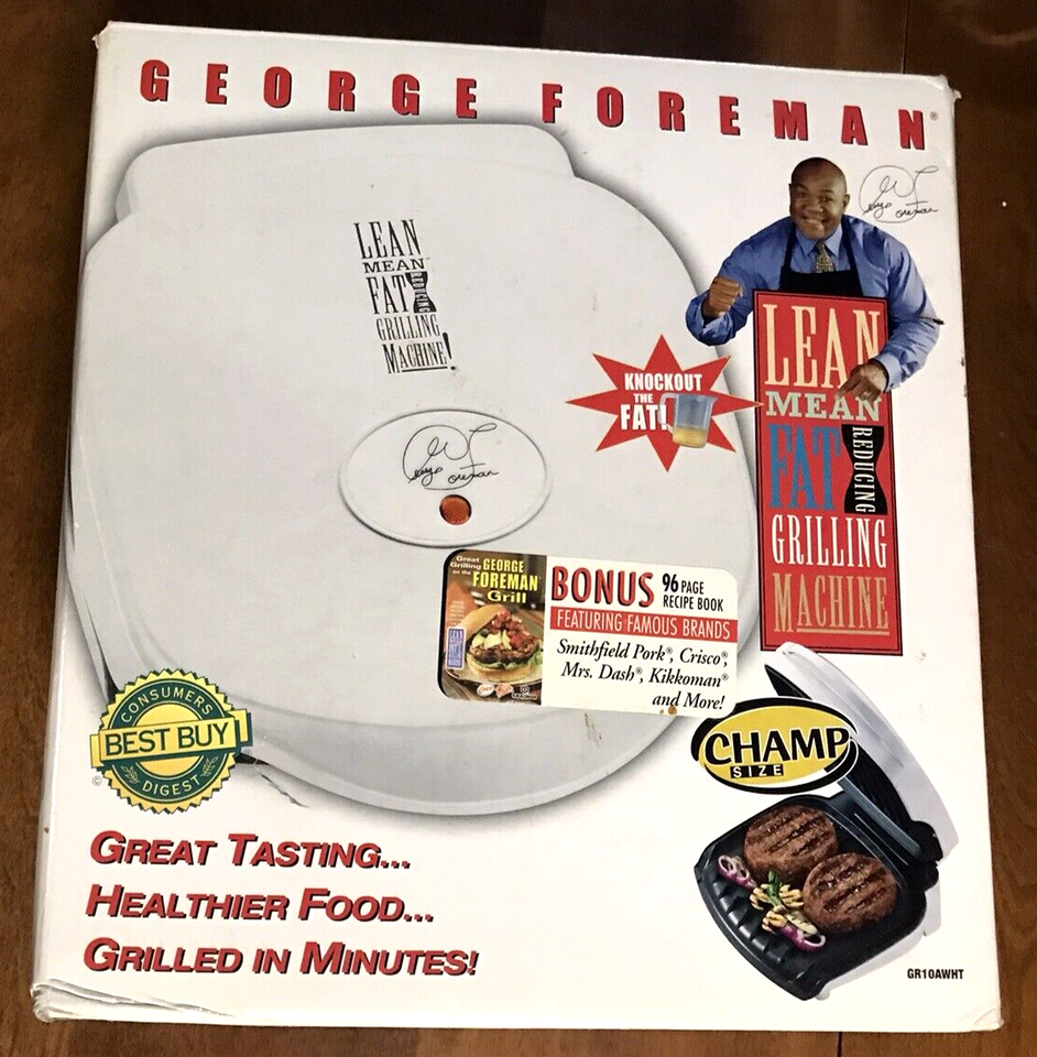Brand NEW GEORGE FOREMAN LEAN MEAN GRILLING MACHINE W/BONUS 96 Page ...