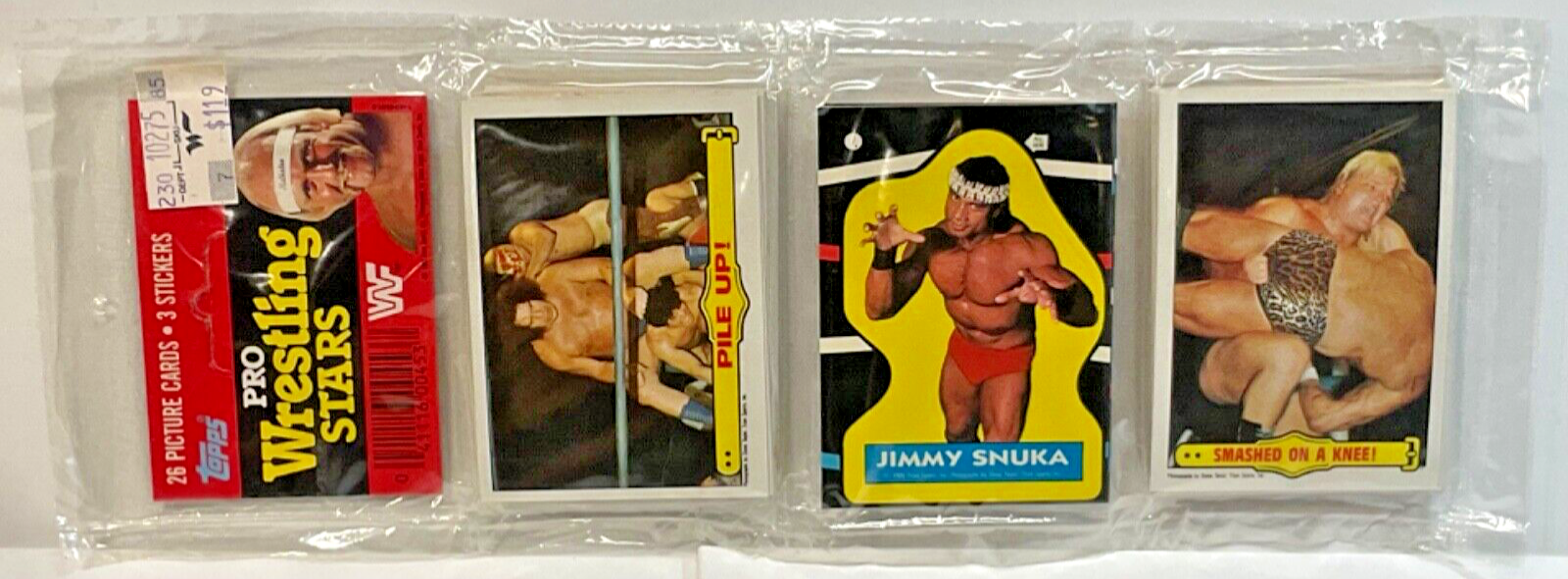 1985 TOPPS WWF RACK PACK UNOPENED 26 CARDS 3 STICKERS HULK HOGAN JIMMY ...